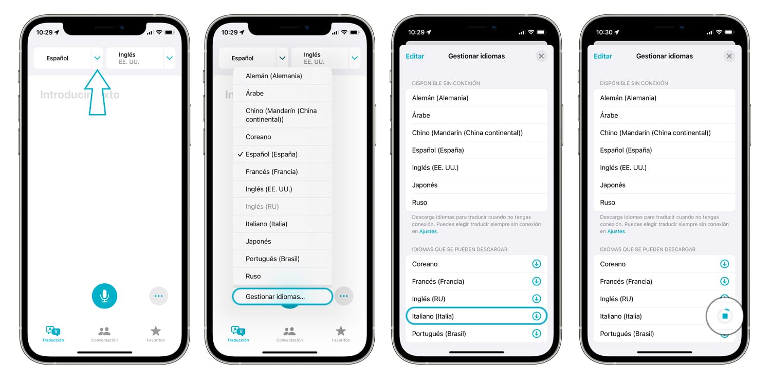 Cómo descargar idiomas en el traductor del iPhone para usar sin conexión